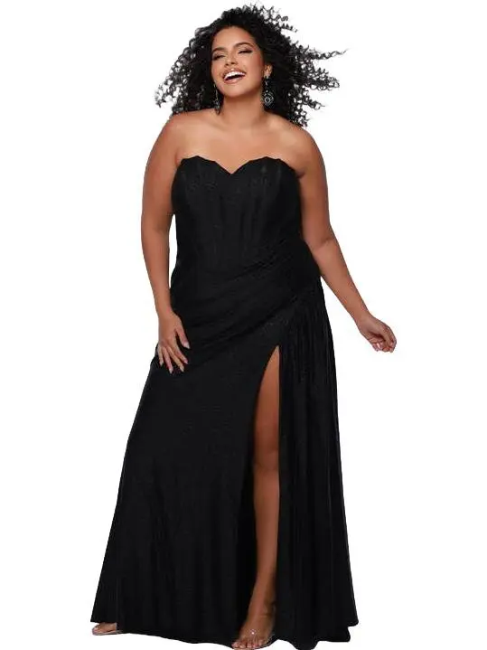 SYDNEY'S CLOSET Strapless Corset Gown - Onyx