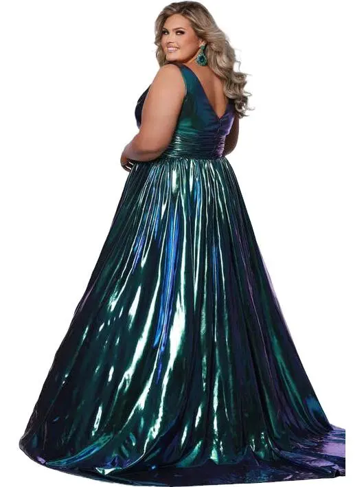 SYDNEY'S CLOSET Bra-friendly A-line Gown - Peacock