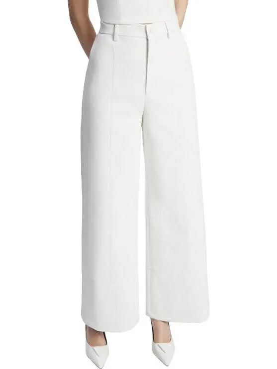 Bardot Marlowe Faux Leather Wide Leg Pants - Orchid White