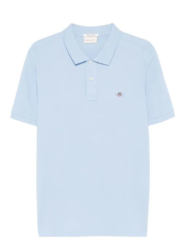 Gant Shield-motif Short-sleeve Polo Shirt - Blue