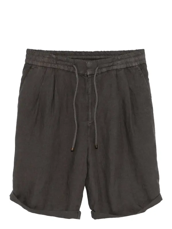 Brunello Cucinelli Linen Shorts - Brown