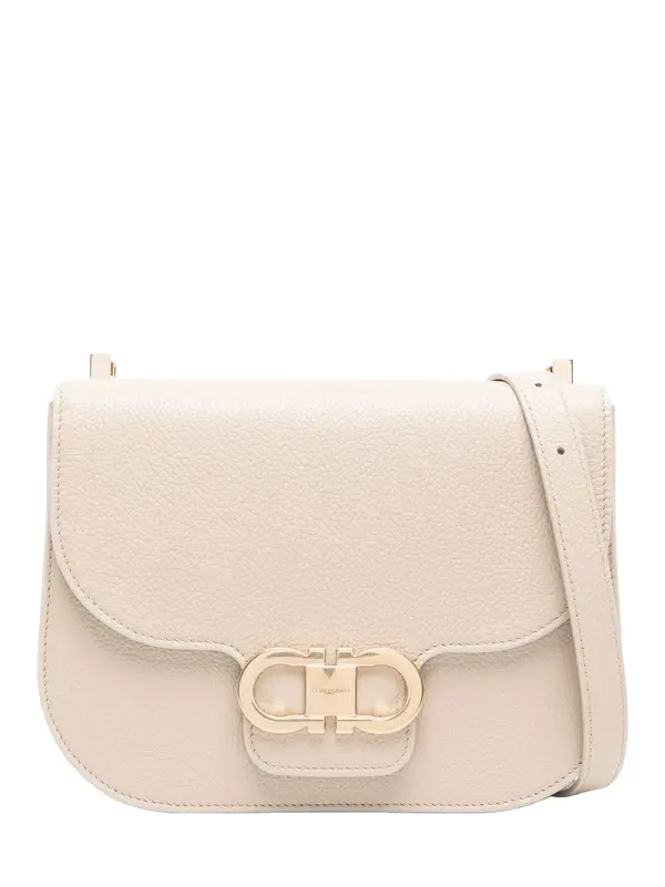 FERRAGAMO Double Gancini Crossbody Bag - Neutrals