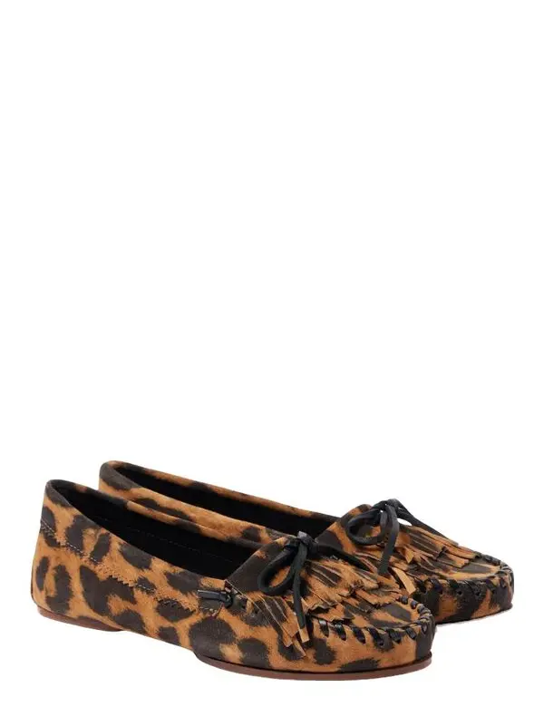 Paris Texas Indie Leopard-print Suede Loafers - Brown