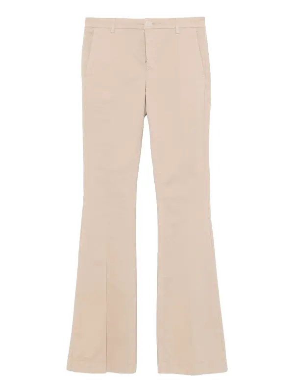 TWINSET Flared Twill Trousers - Neutrals