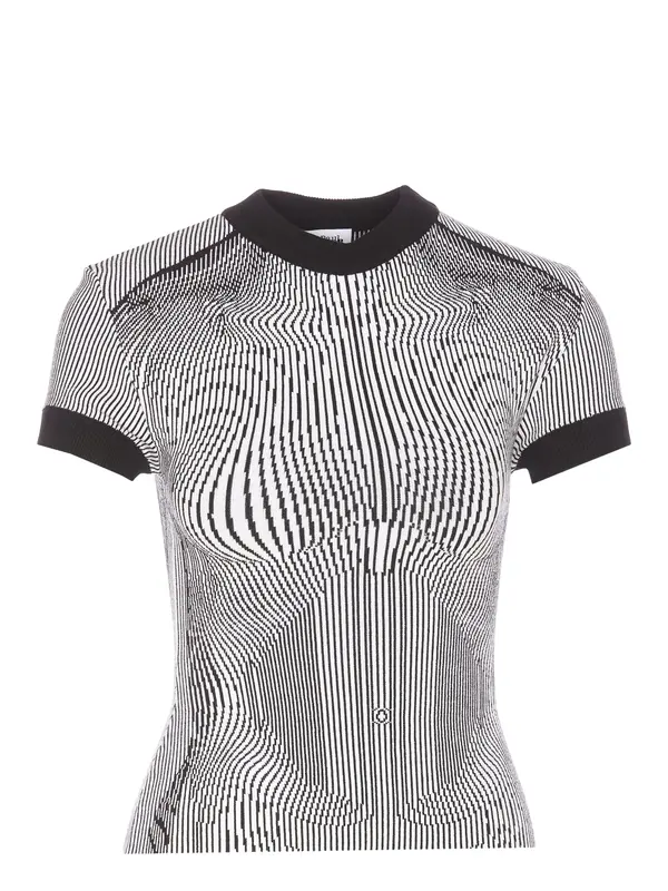 Jean Paul Gaultier Morphing Pinstripes T-shirt - White