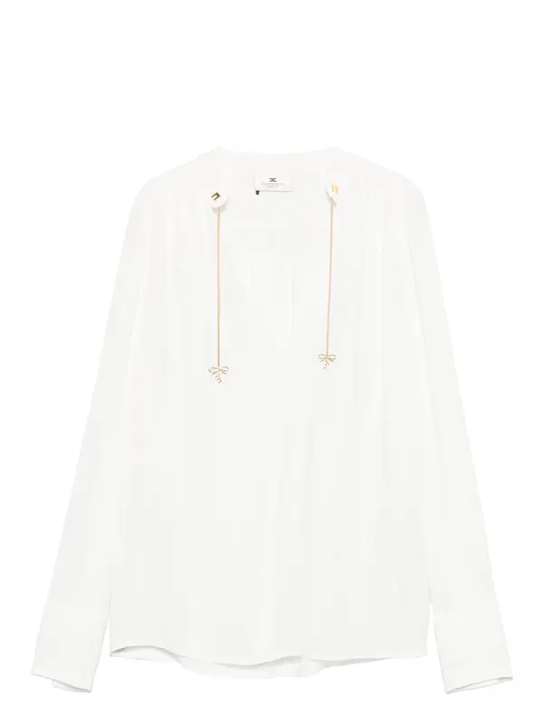 Elisabetta Franchi Logo-charms Georgette Blouse - White