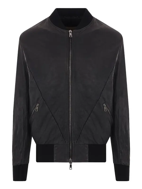GIORGIO BRATO Zip-up Leather Jacket - Black
