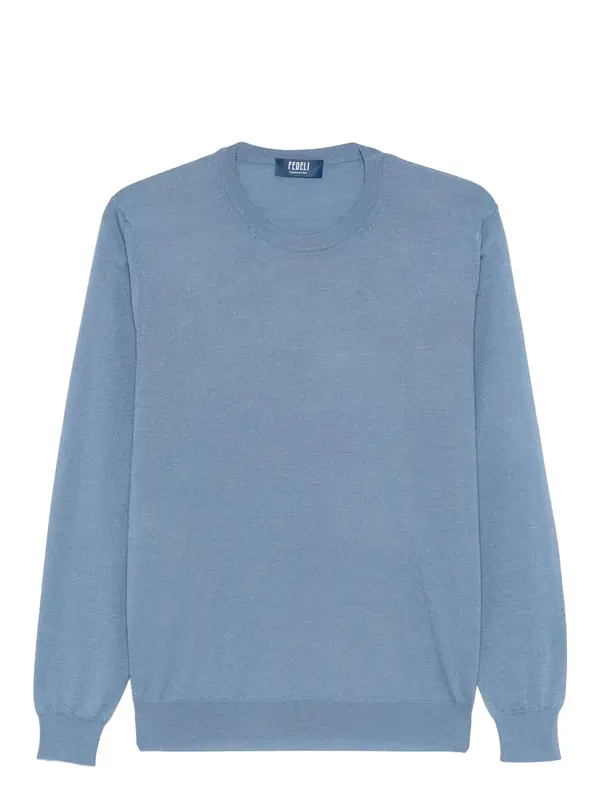 Fedeli Fine-knit Sweater - Blue