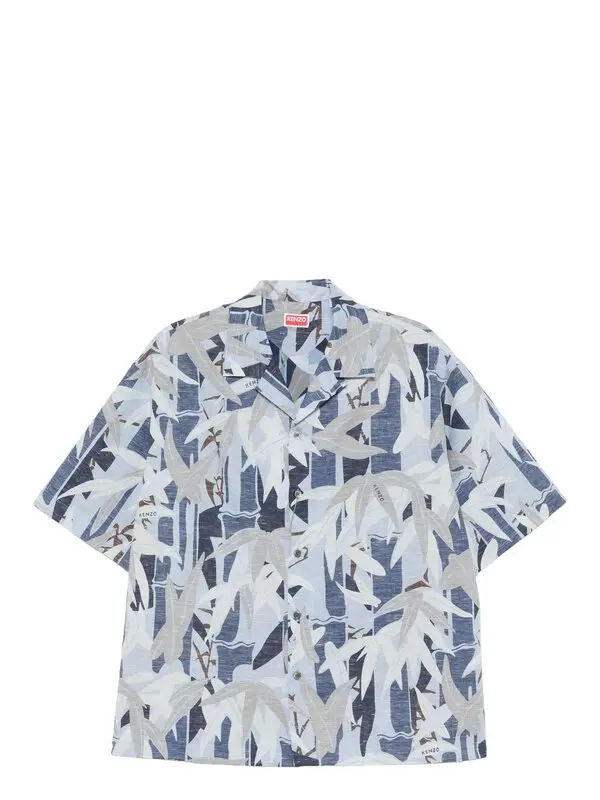 Kenzo Chiku-rin Camo Hawaiian Shirt - Blue
