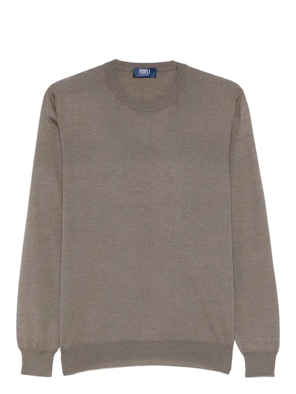 Fedeli Fine-knit Jumper - Brown