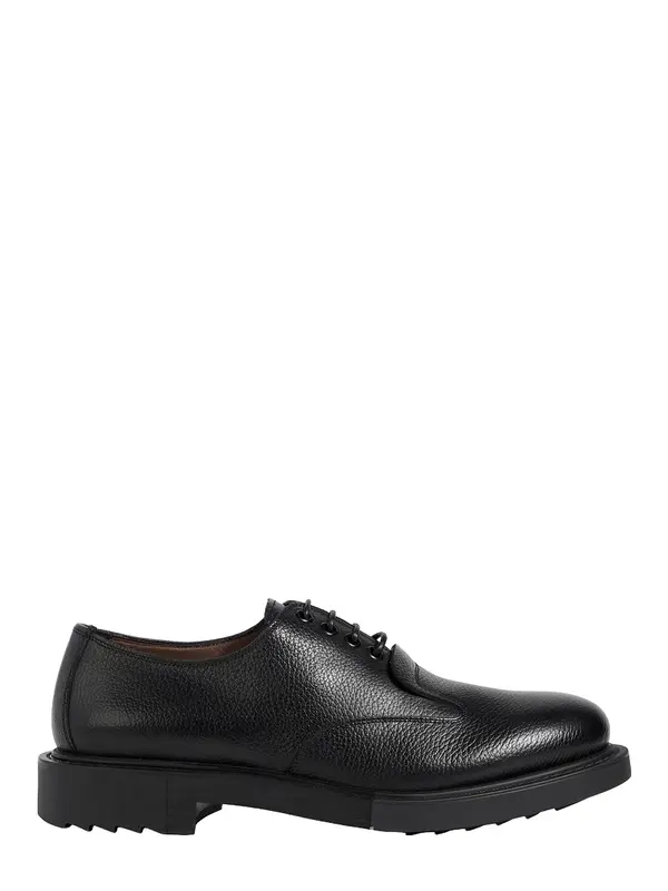 FERRAGAMO Lux Pebbled-leather Brogues - Black