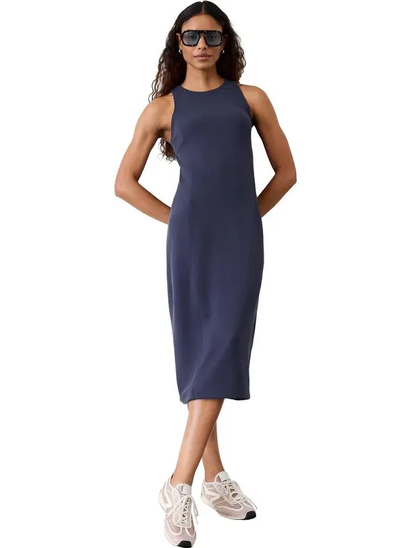 Athleta Seasoft Rib Midi Tank Dress - Navy
