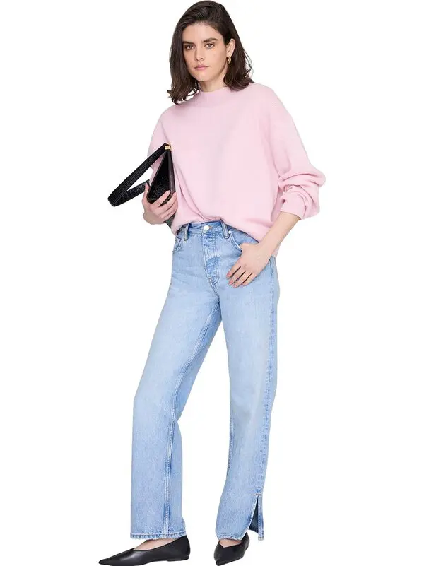 ANINE BING Lee Crew Sweater - Powder Pink
