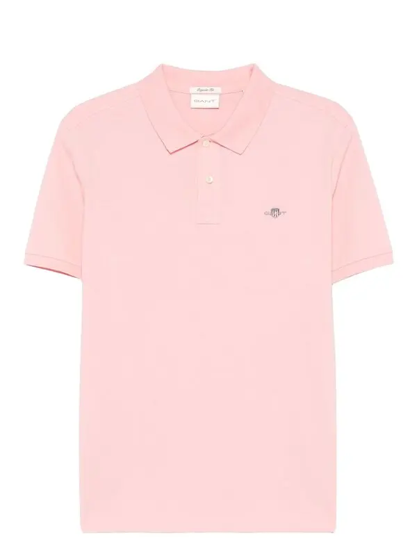 Gant Shield-motif Short-sleeve Polo Shirt - Pink