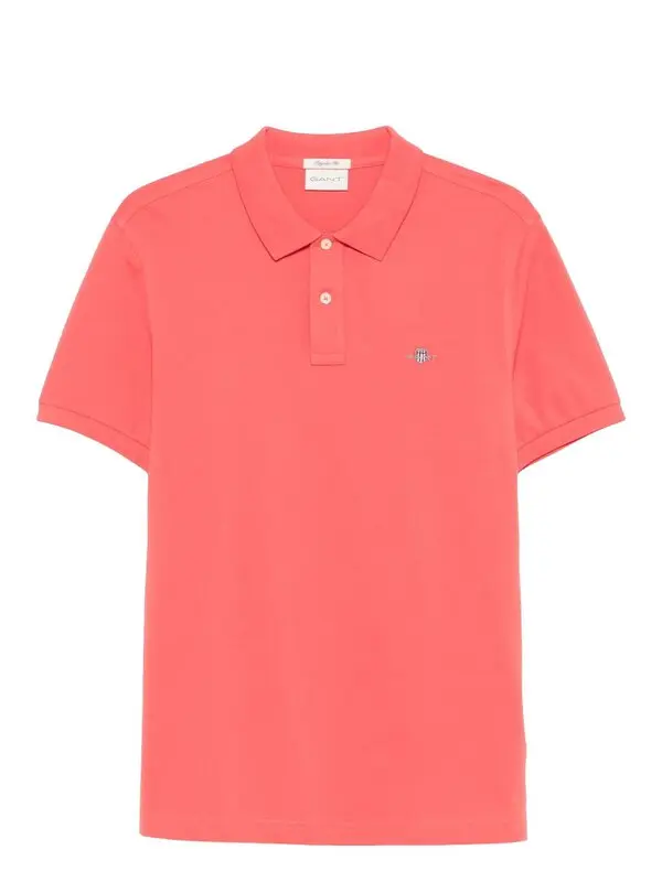 Gant Shield-motif Short-sleeve Polo Shirt - Pink