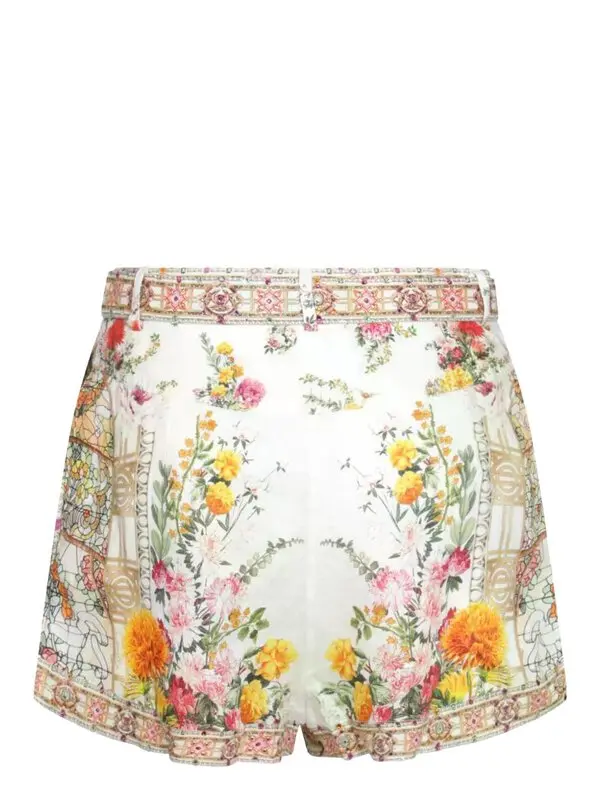 Camilla Floral-print Shorts - White