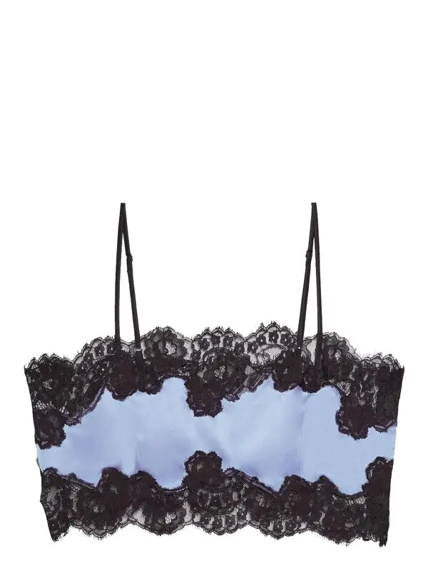 Fleur Du Mal Lace-trim Bandeau Top - Blue