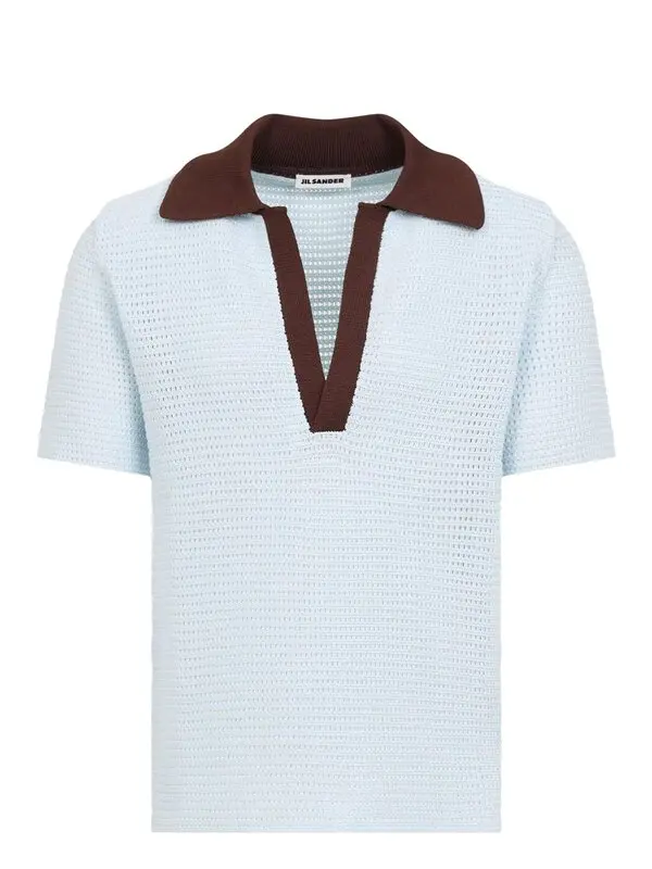 JIL SANDER V-neck Polo Shirt - Blue