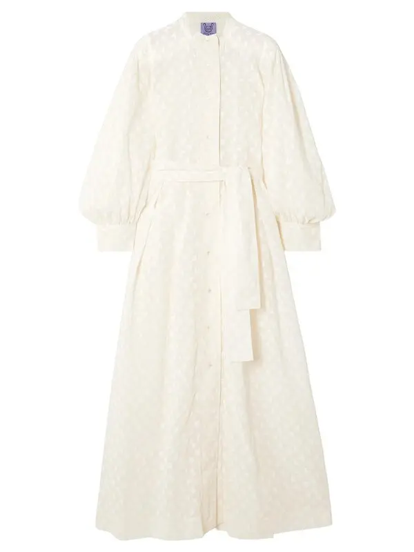 Thierry Colson Yvonne Floral-print Cotton-voile Midi Shirt Dress - Neutrals