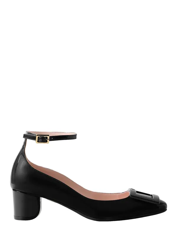 ROGER VIVIER 45 Buckled Patent-leather Pumps - Black