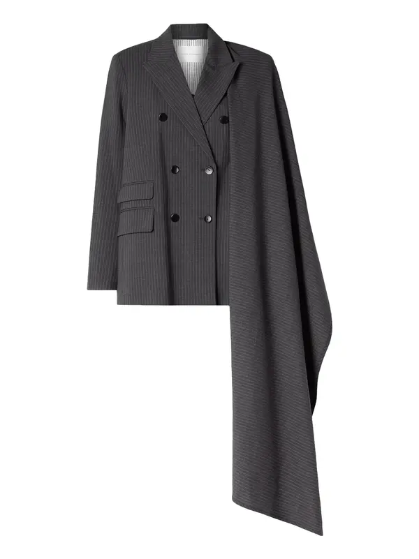 Maria Mcmanus Double-breasted Pinstriped Wool-blend Blazer - Gray
