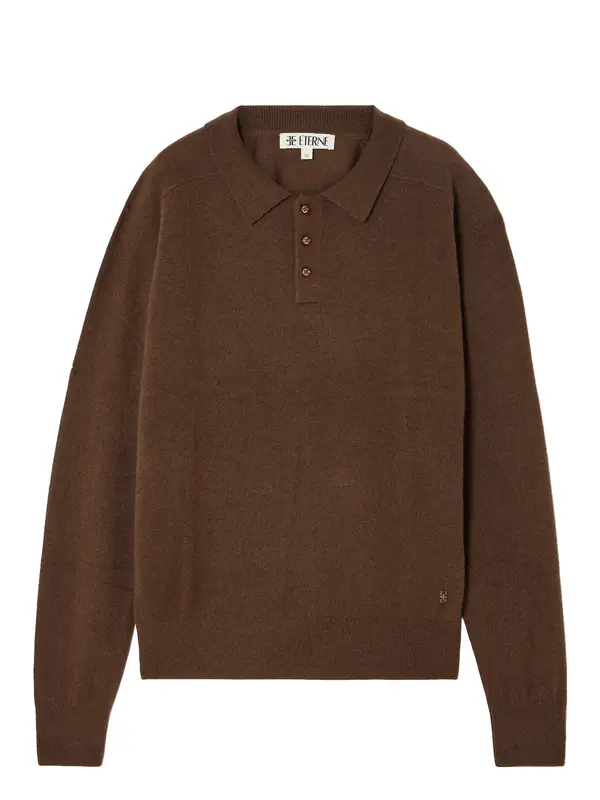 Eterne Brady Cashmere Polo Sweater - Brown