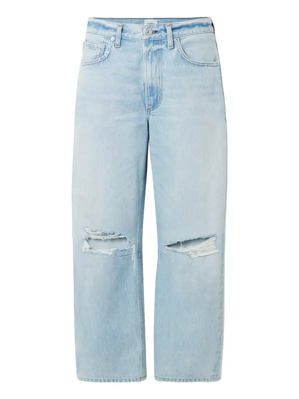 Citizens Of Humanity Miro Distressed Barrel-leg Jeans - Blue
