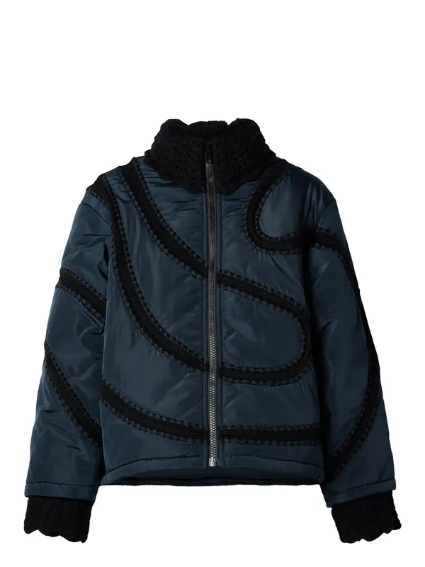 Sea Averie Crochet-trimmed Shell Bomber Jacket - Blue