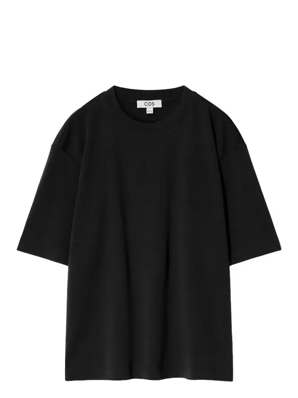 Cos Oversized Cotton T-shirt - Black