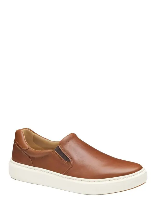 Johnston & Murphy Anders Slip-on Sneaker - Tan Full Grain