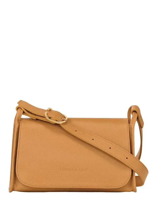 Longchamp Le Foulonné Leather Crossbody Bag - Walnut