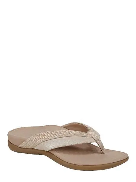 Vionic Shore Flip Flop - Natural/ Gold