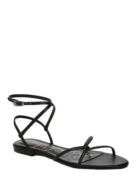 Sam Edelman Ellina Ankle Strap Sandals - Black Leather