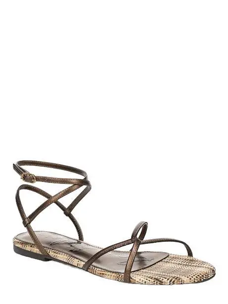Sam Edelman Ellina Ankle Strap Sandals - Bronze Metallic