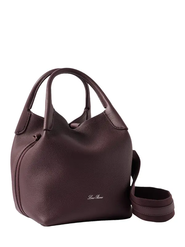 Loro Piana Bale Textured-leather Tote - Burgundy