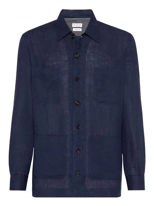 Brunello Cucinelli Linen Shirt - Blue