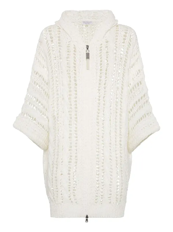 Brunello Cucinelli Cable-knit Cardigan - White