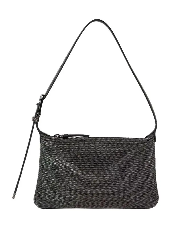Brunello Cucinelli Studded Shoulder Bag - Black
