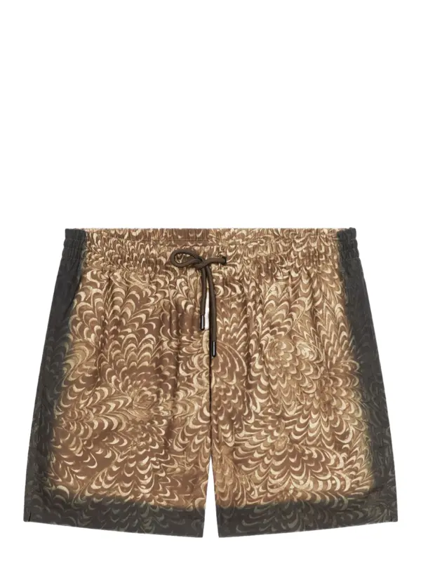 Dries Van Noten Geometric-print Swim Shorts - Neutrals