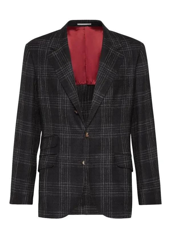 Brunello Cucinelli Tartan Check Blazer - Grey