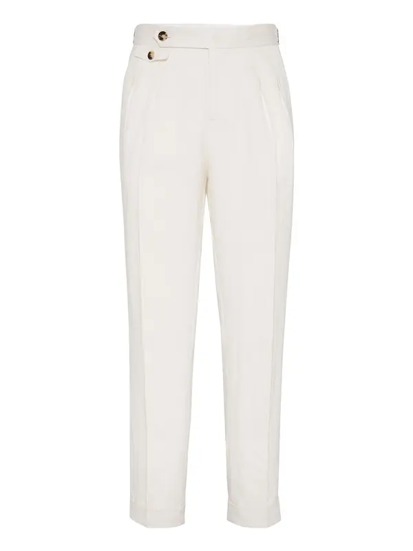 Brunello Cucinelli Twill Tailored Trousers - Neutrals