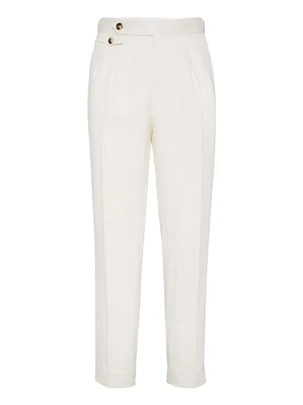 Brunello Cucinelli Twill Tailored Trousers - Neutrals