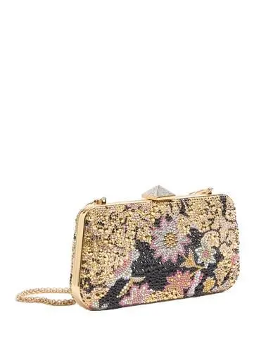 Valentino Garavani Carry Secrets Minaudiere With Rhinestones Apres Lhiver Motif - Gold