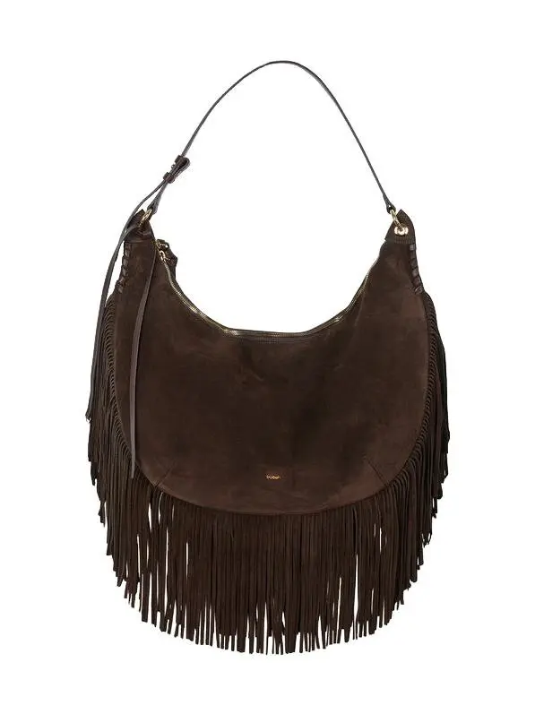 Ba&sh Swing Fringed Leather Bag - Brown