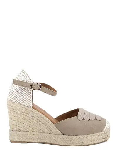 MENINA STEP Jimena High Strap Espadrille Wedges - Natural