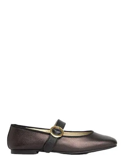 MENINA STEP Mary Jane With Gold Buckle - Black
