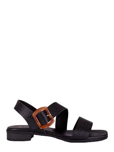 MENINA STEP Juliette Side Buckle Sandals - Black