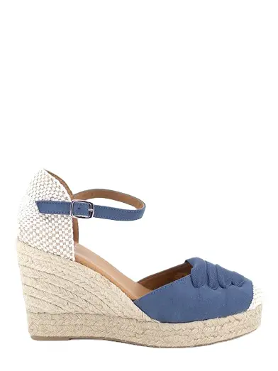 MENINA STEP Jimena High Wedge Strap - Blue
