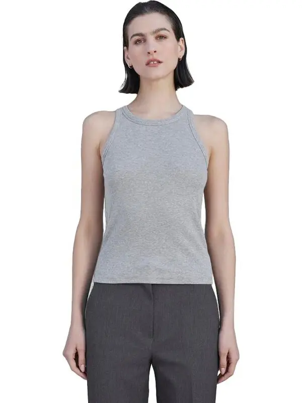 Velvet By Graham & Spencer Cruz Ribbed Tank Top - Gray