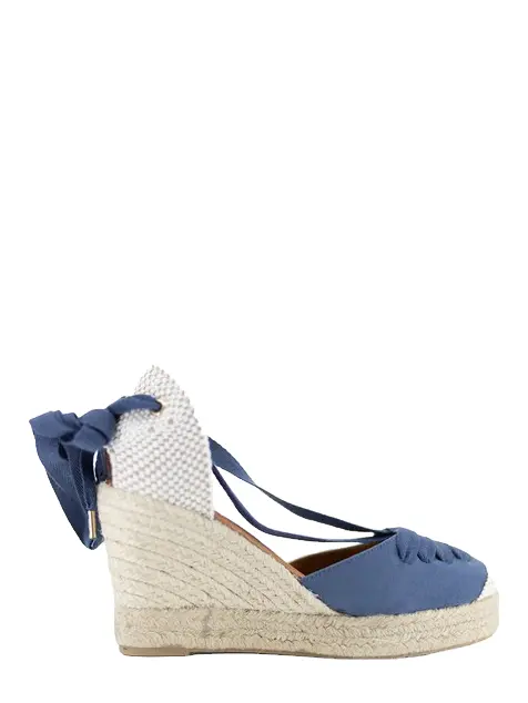 MENINA STEP Jimena High Wedge Espadrilles - Blue
